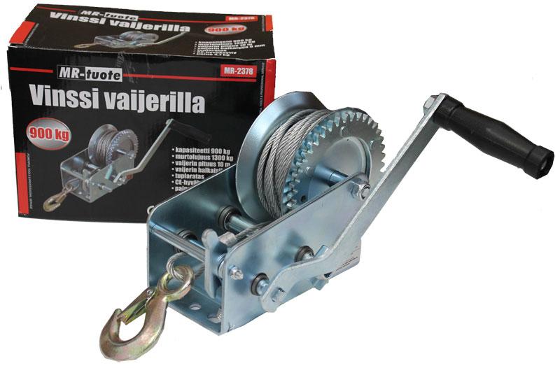 Vinssi vaijerilla 900 kg tuplavälitys 5 mm x 10 m - Savenmaa verkkokauppa