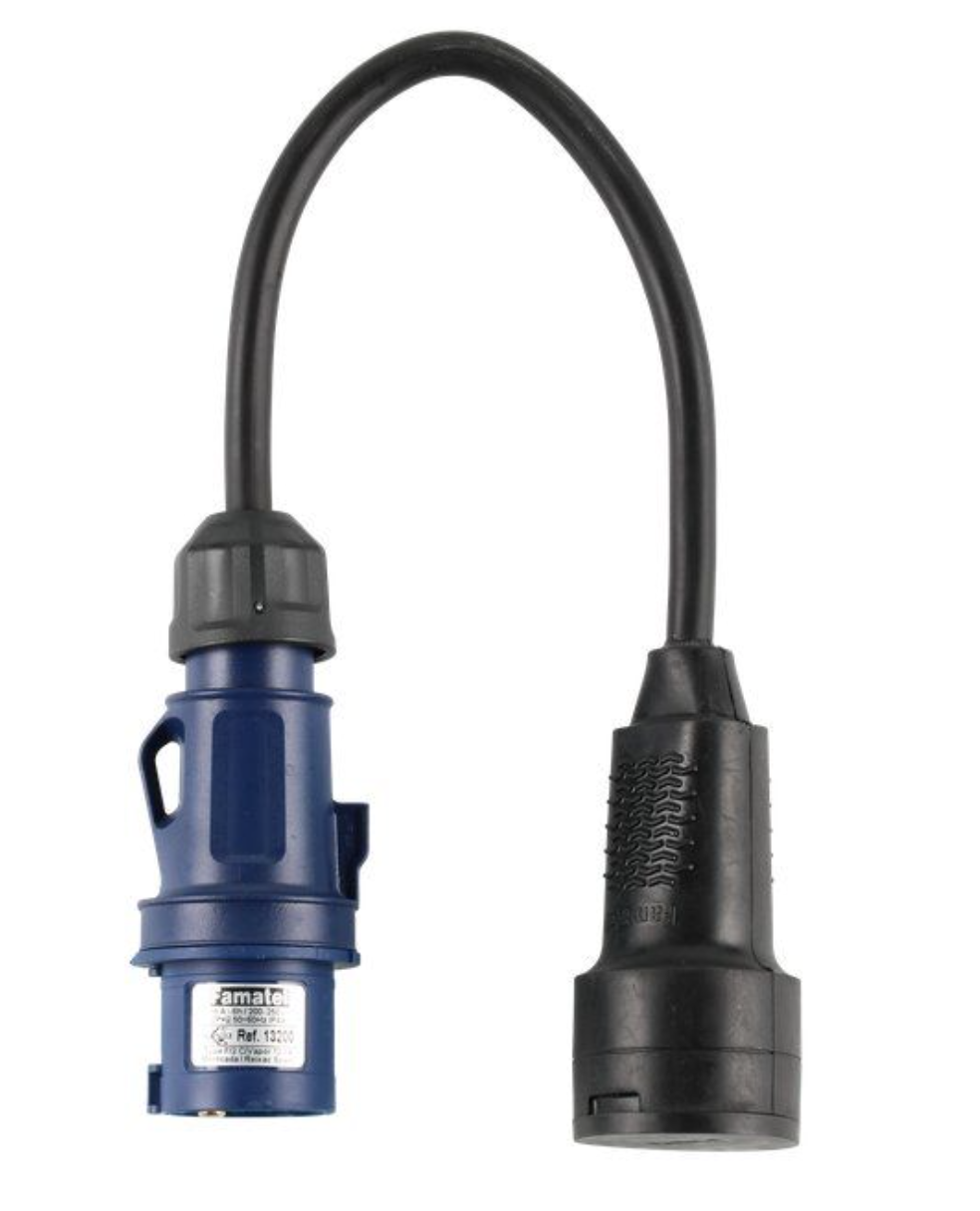 Caravan adapteri CEE uros/ Schuko naaras - Savenmaa verkkokauppa